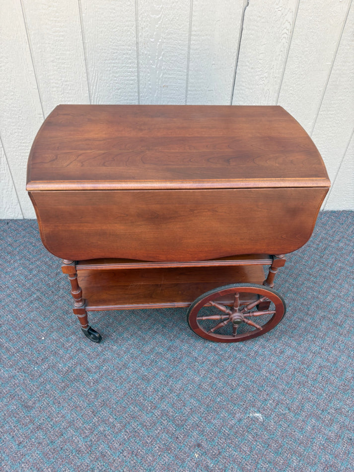 67844 Pennsylvania House Cherry Wood Drop Leaf Tea Cart with Drawer ...